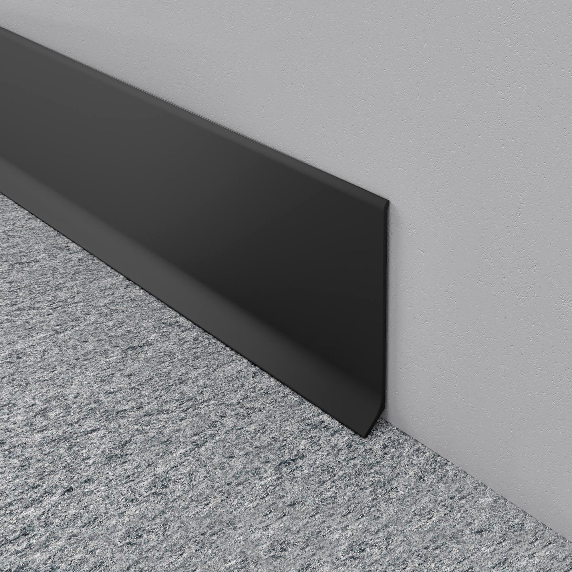Guardapolvo Zócalo L Slim Novorodapie Aluminio Negro Mate 80