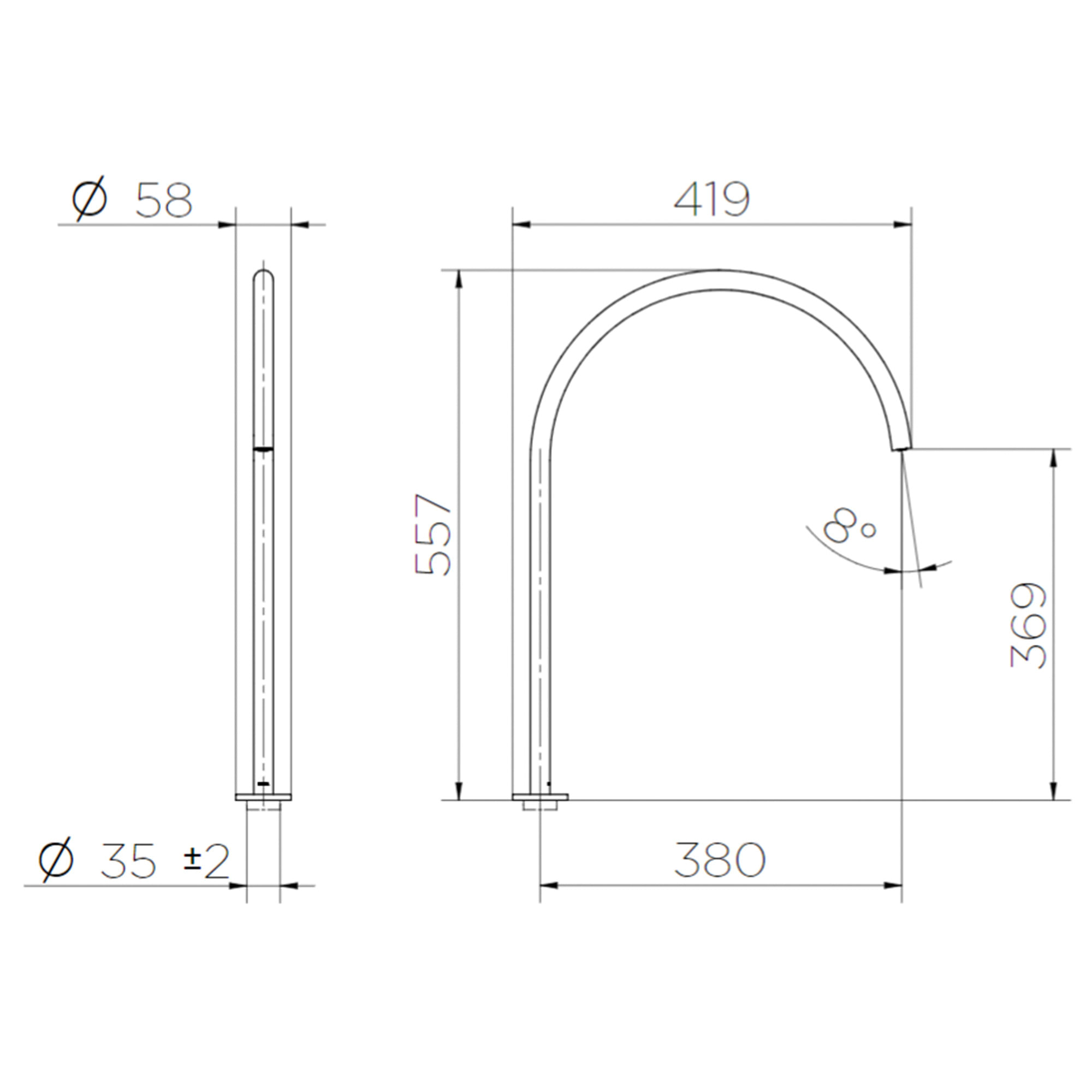 Griferia Lavamanos Mix Sobrecubierta 56 Cm Brushed Graphite - MK