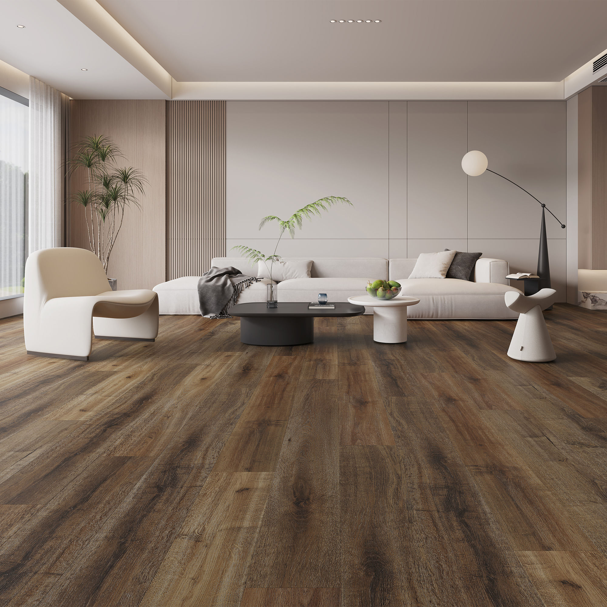 Piso Vinílico SPC Roma Dark Brown S/Bisel 180x1220x5 mm | mK