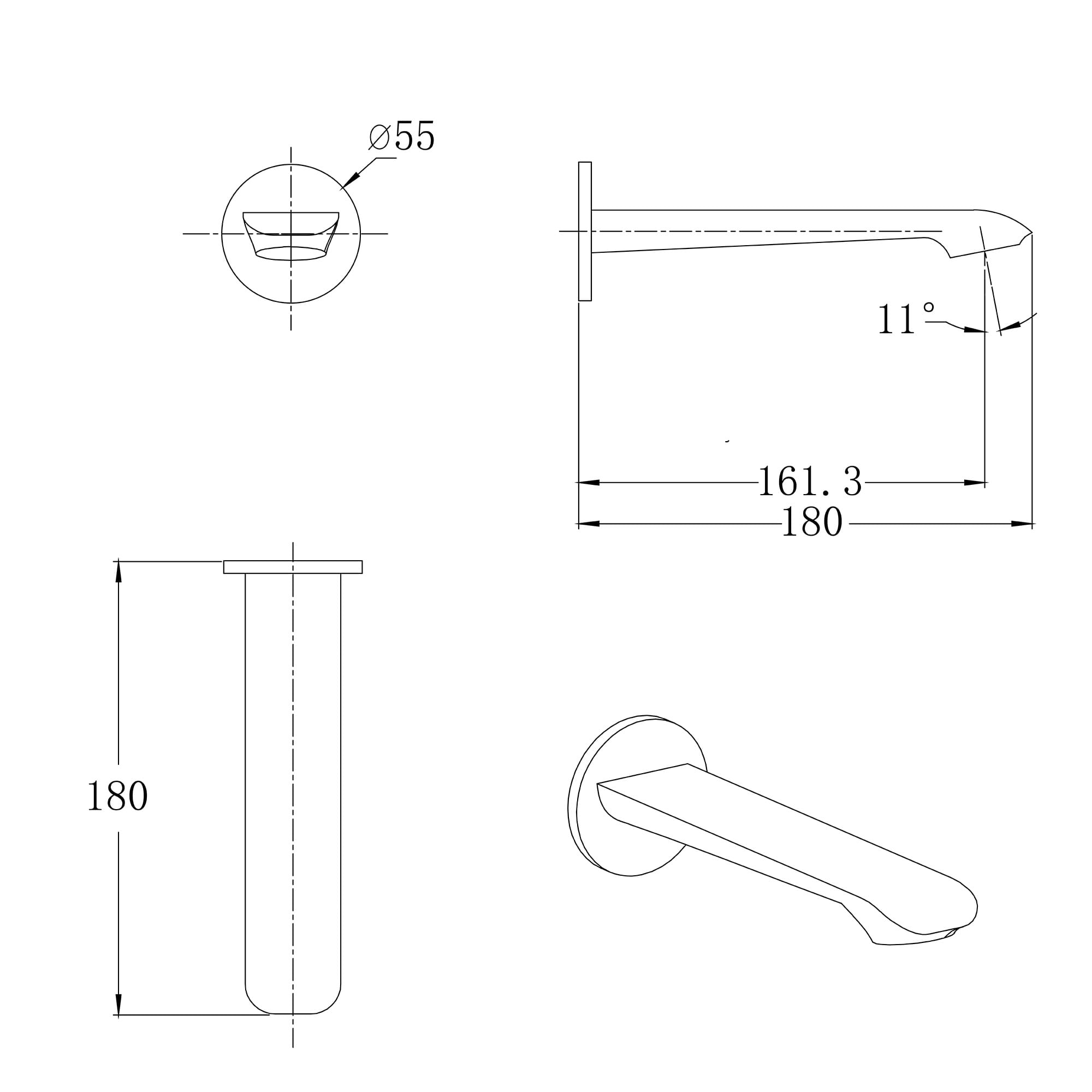 Caño Tina Urban 18 Cm Antique Bronze | mK.cl - MK