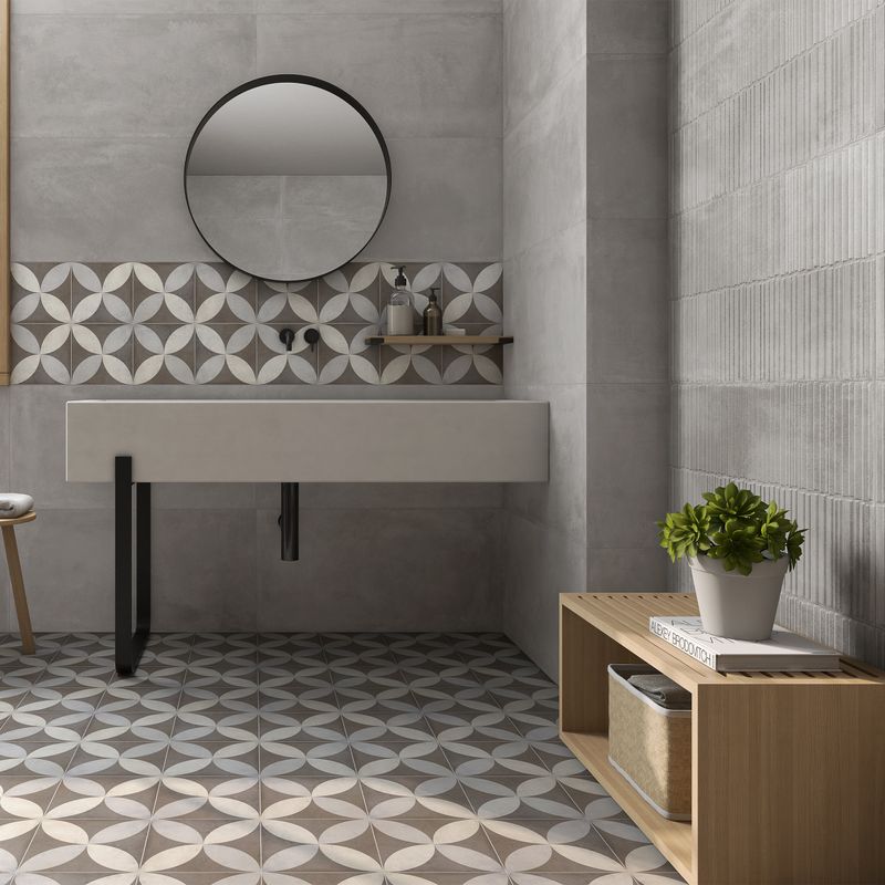 Porcelanato Essen Gris Relieve Lineal Mate Rústico 45x90 cm - MK