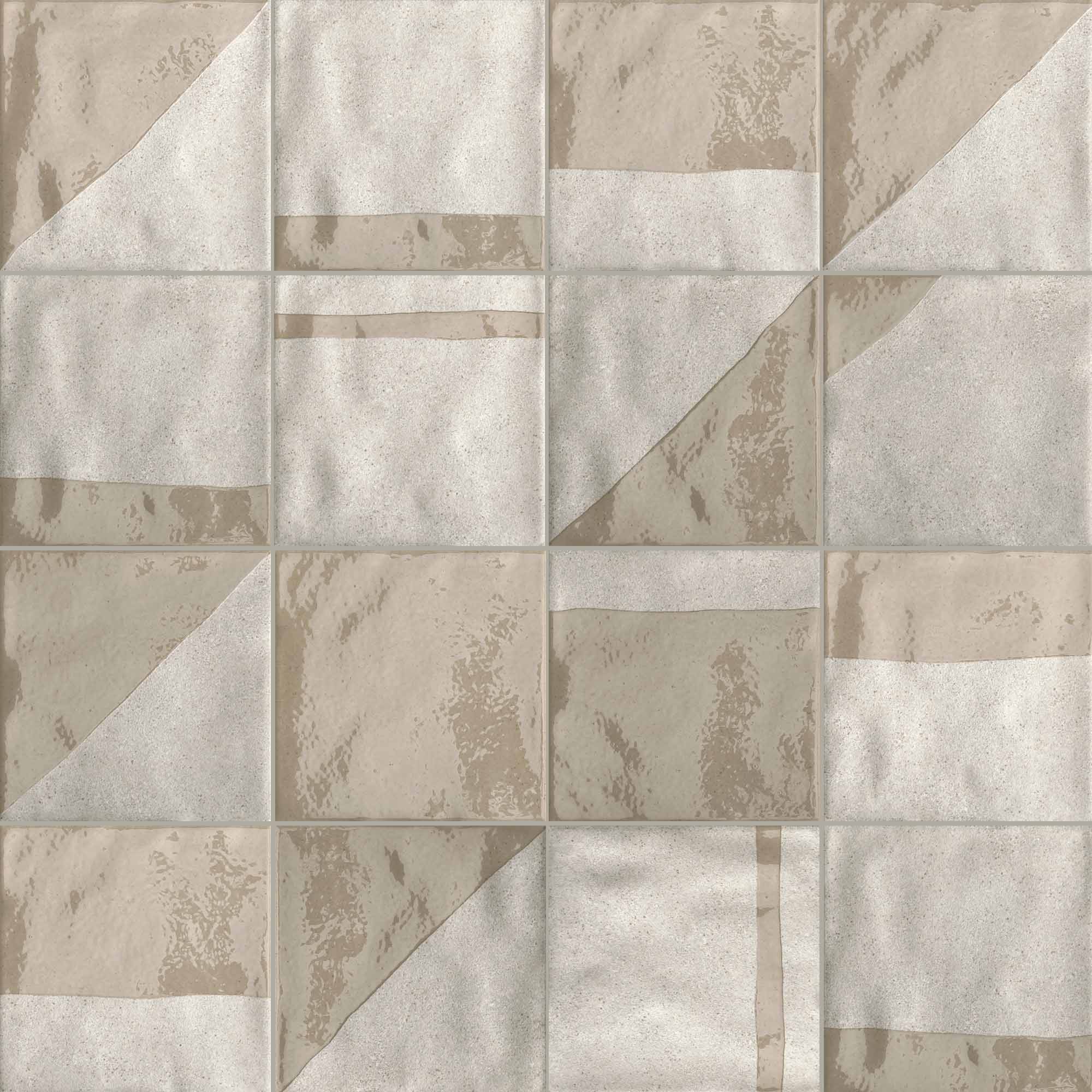 Gres Porcelánico Scuba Ginger Mix Beige Brillante 14.5x14.5